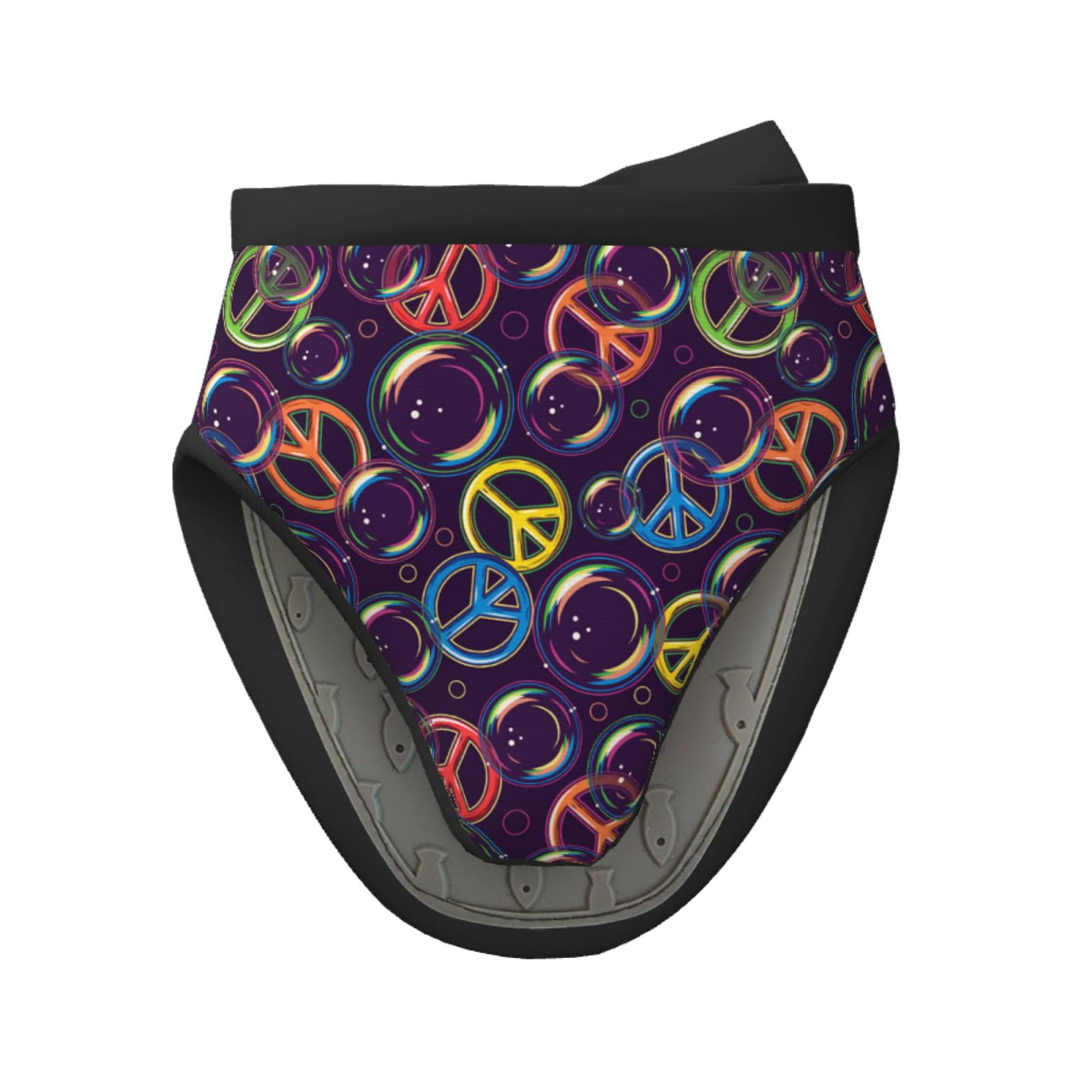 peace sign bubbles dark purple Oven Mitts Heat Resistant, Soft Lining ...