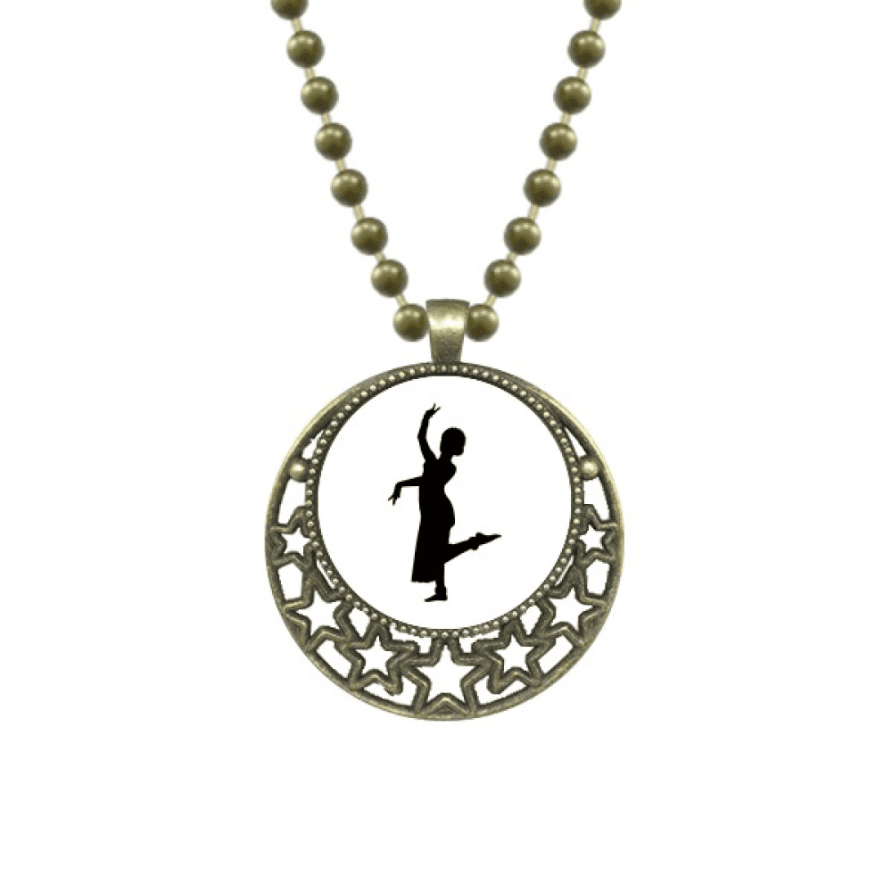 peacock dance dancer art sports pendant star necklmoon chain jewelry ...