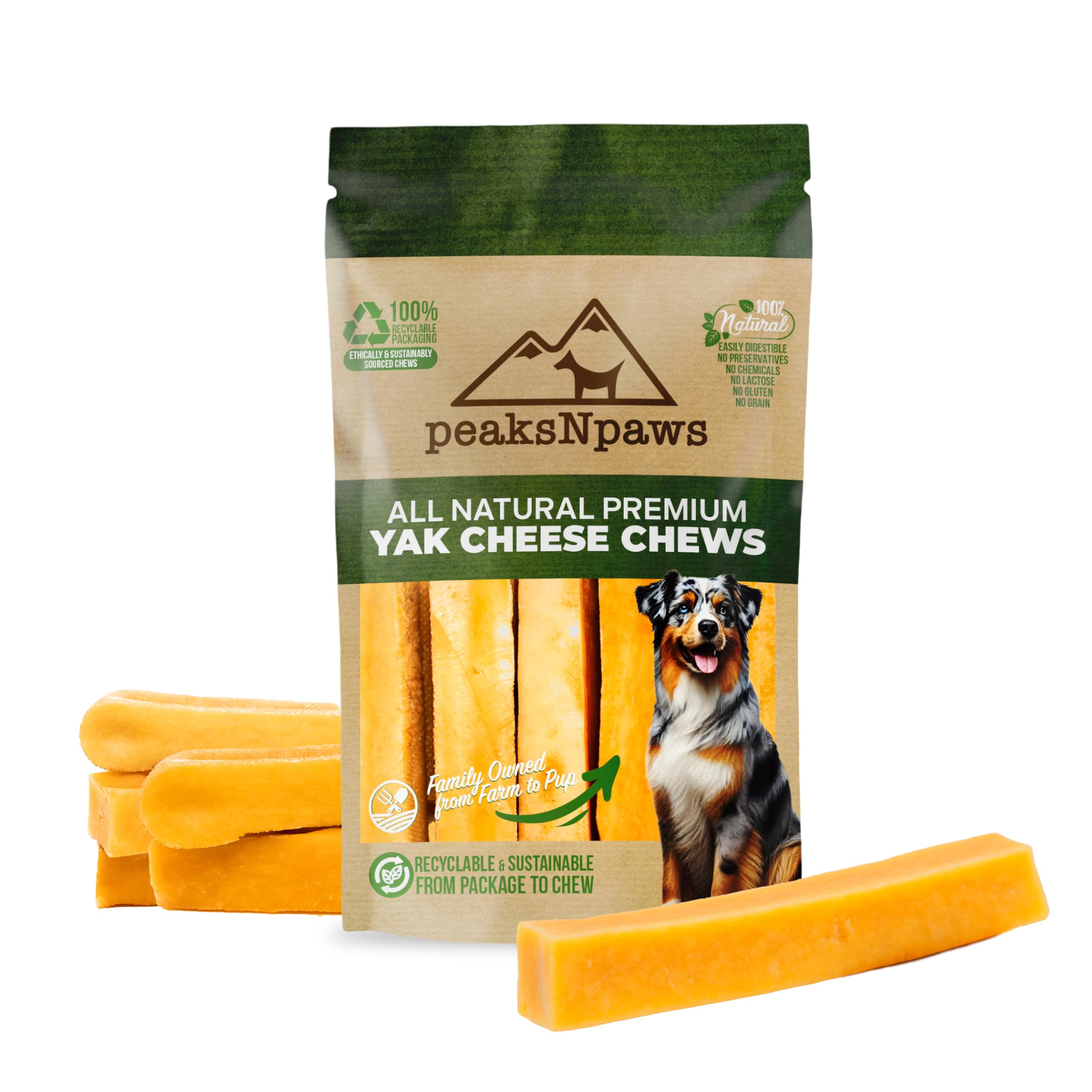 peaksNpaws Himalayan Yak Chews, CCF19 High Protein Dog for Aggressive ...