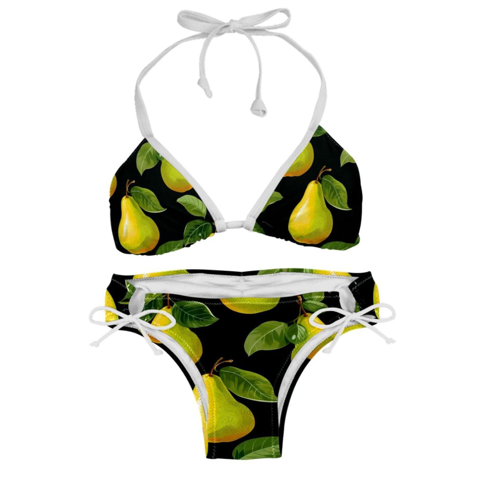 pear Women's Swim Suit Bikini Set 2-Pack with Detachable Sponge and ...