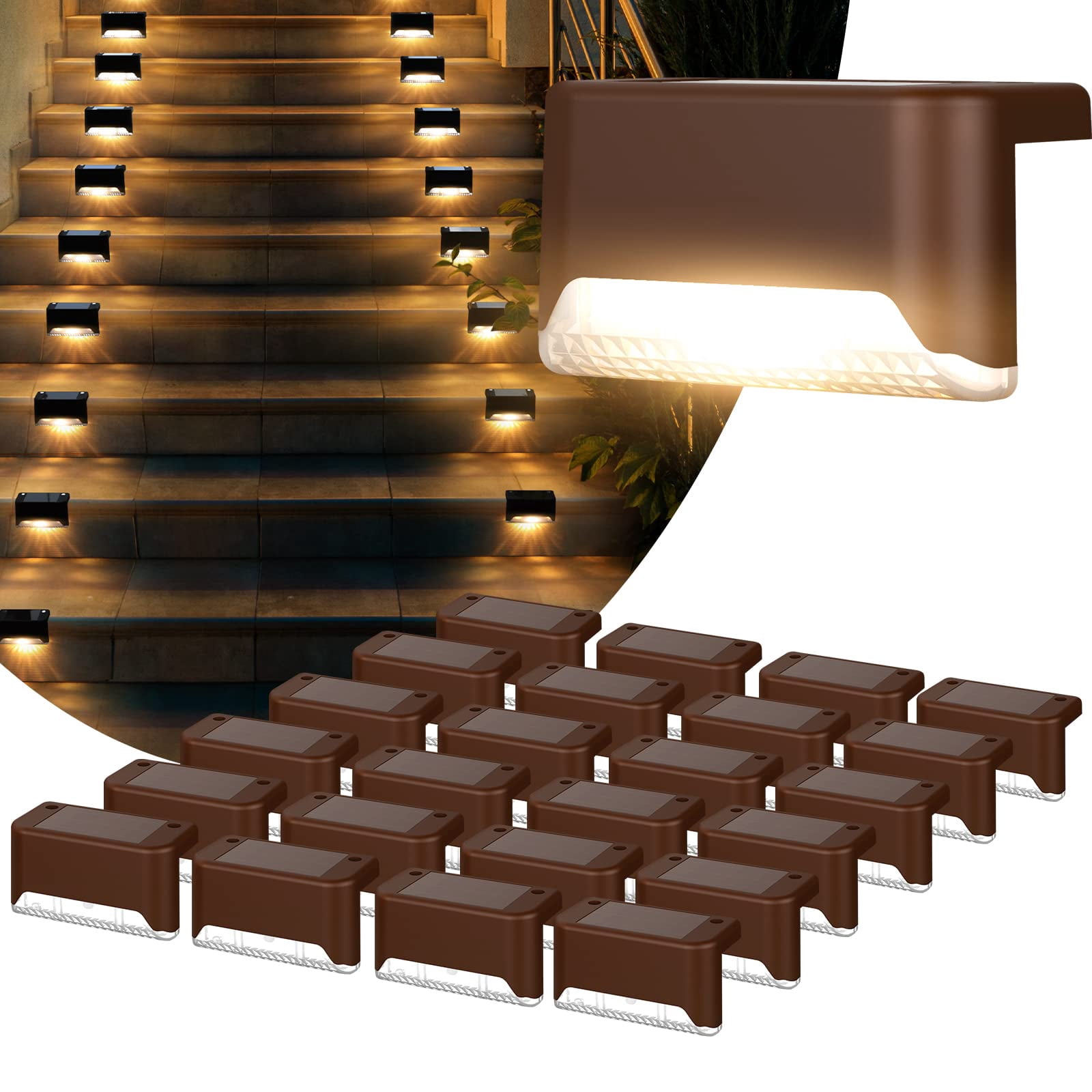 pearlstar Solar Deck Lights Outdoor,24 Pack Solar Deck Lights Outdoor ...