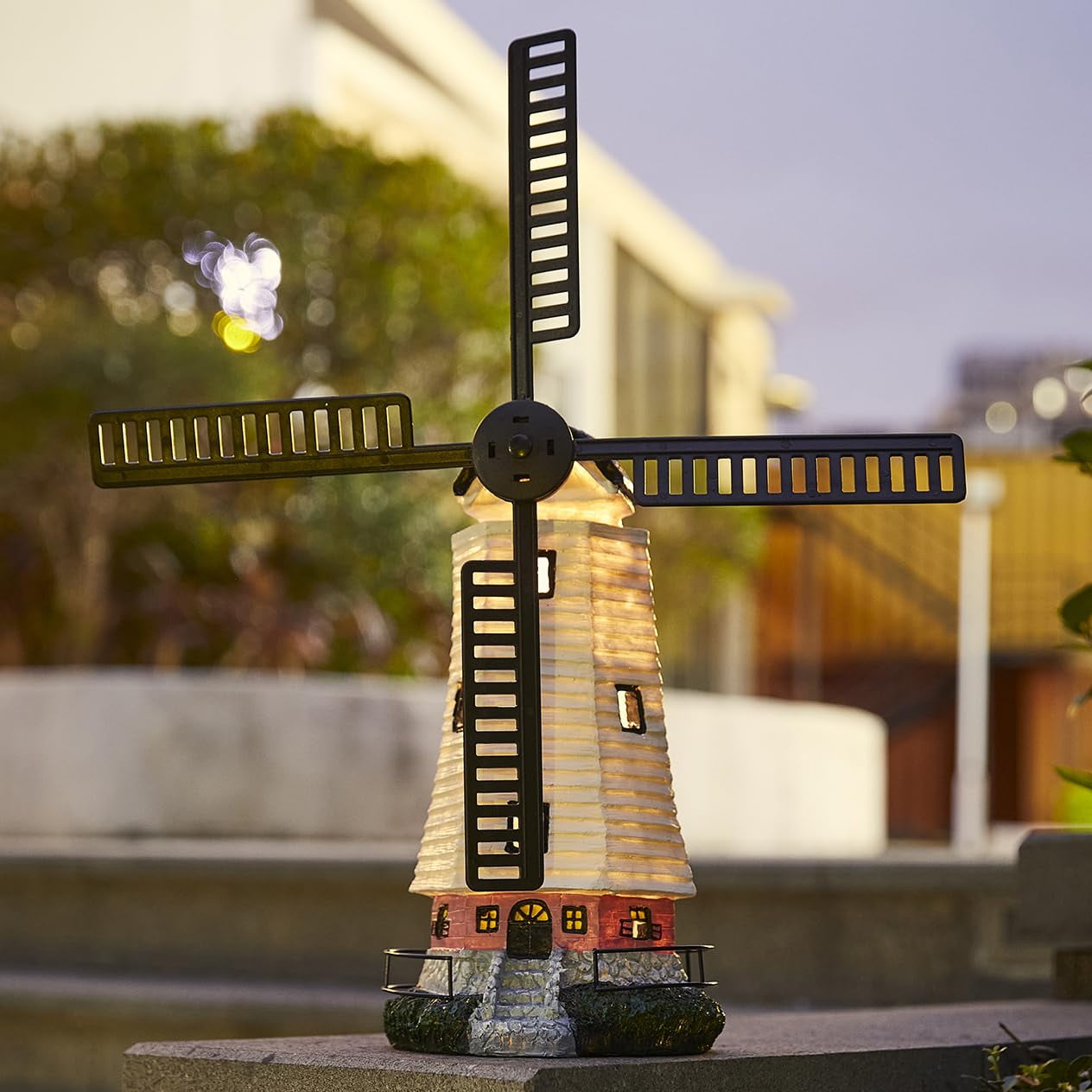 pearlstar Solar Garden Outdoor SSF20 Windmill Lighthouse - 20" Solar ...
