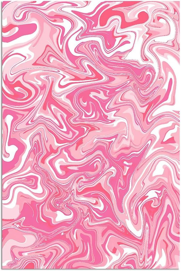 pehao Trendy Pink and White Abstract Fluid Painting, Cool Art Poster ...