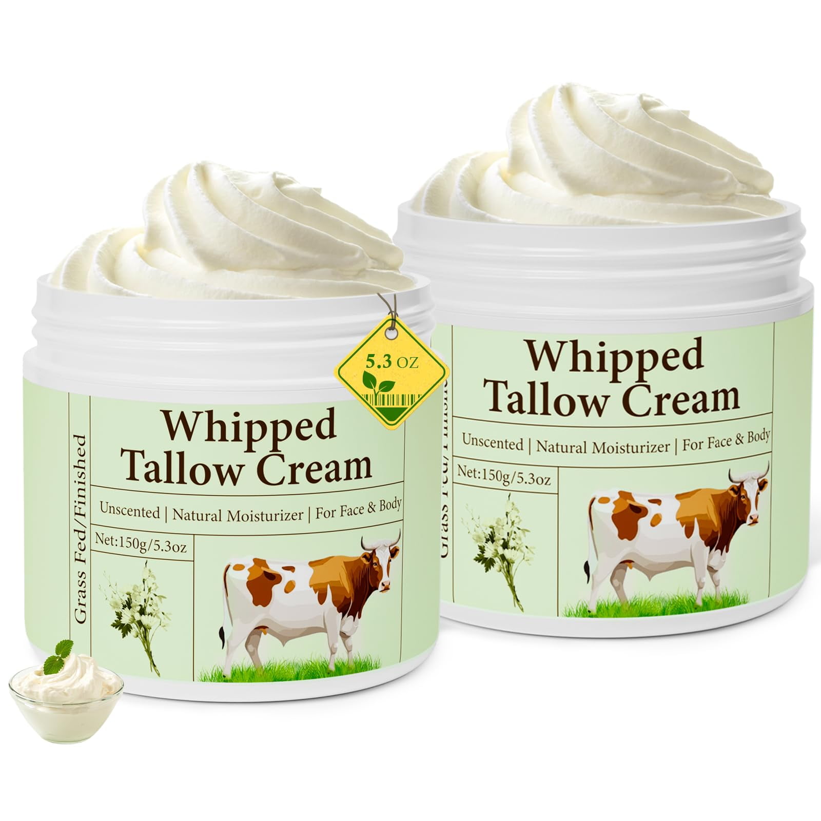 pekinly Whipped Beef Tallow AKF18 for Skin, Beef Beef Tallow for Face ...