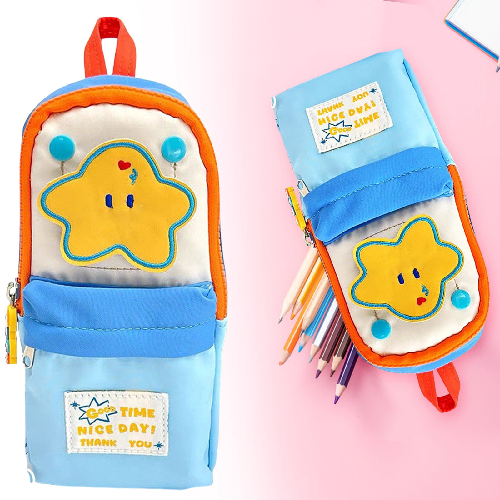 pencil pouch Office Starts Capacity Pencil Case 3D Big Pencil Bag Pouch ...