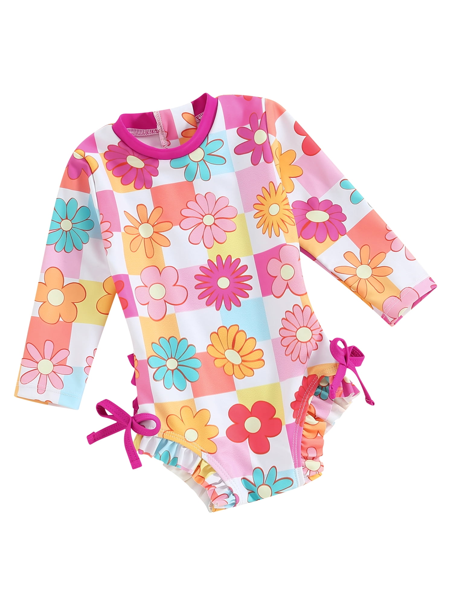 pengnight Toddler Baby Girl Summer Bikini Swimsuit, Long Sleeve Flower ...