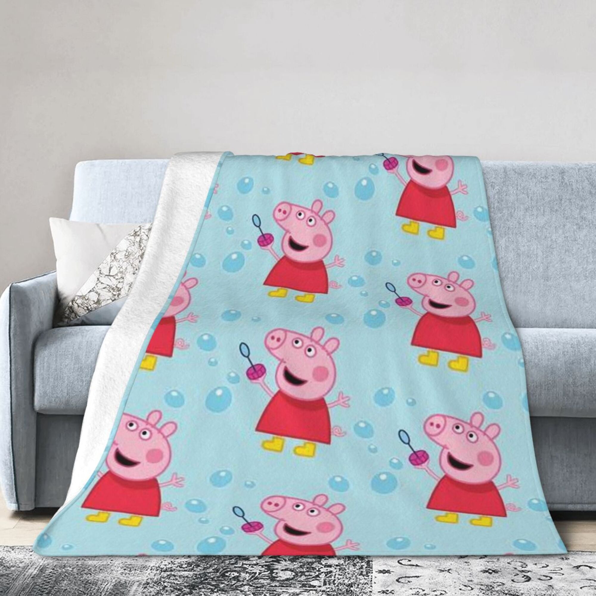 peppa pig Soft Throw Blanket Premium Fleece Blanket for Couch Sofa Bed ...