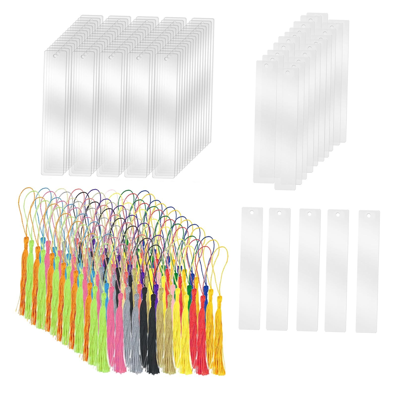 perfeclan 100x Blank Bookmarks Set, Transparent Bookmarks Accessories ...