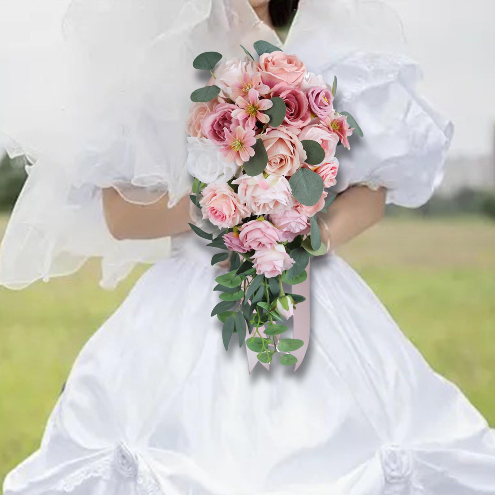 perfeclan Bridal Wedding Throw Bouquet Artificial Bridal Bouquet ...