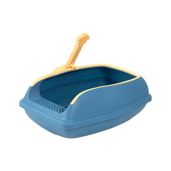 perfeclan Cat Bedpan Portable with High Side Cat Litter Container Semi ...
