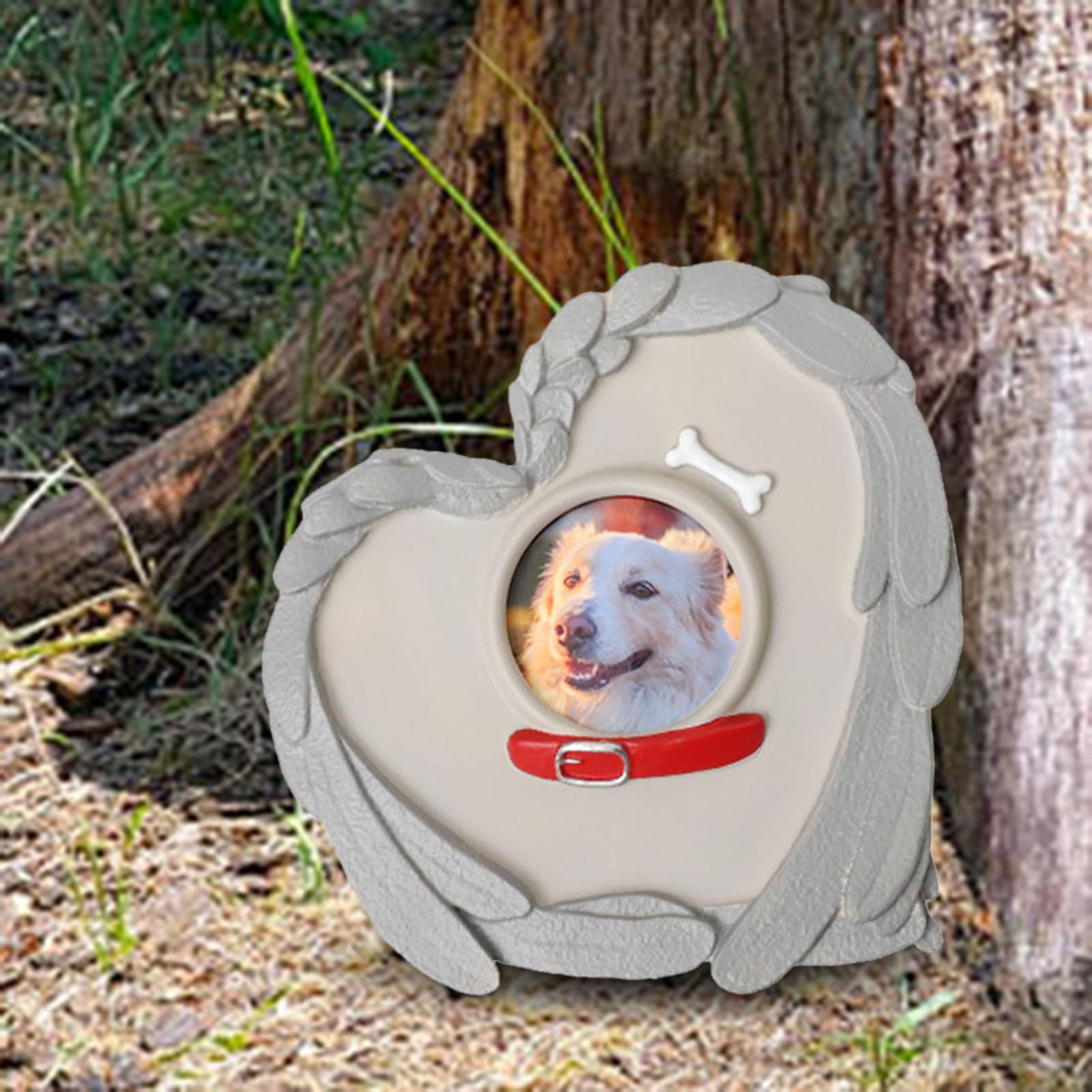 perfeclan Dog Grave Marker Cat Headstone Heart Shaped Pet Gravestone ...