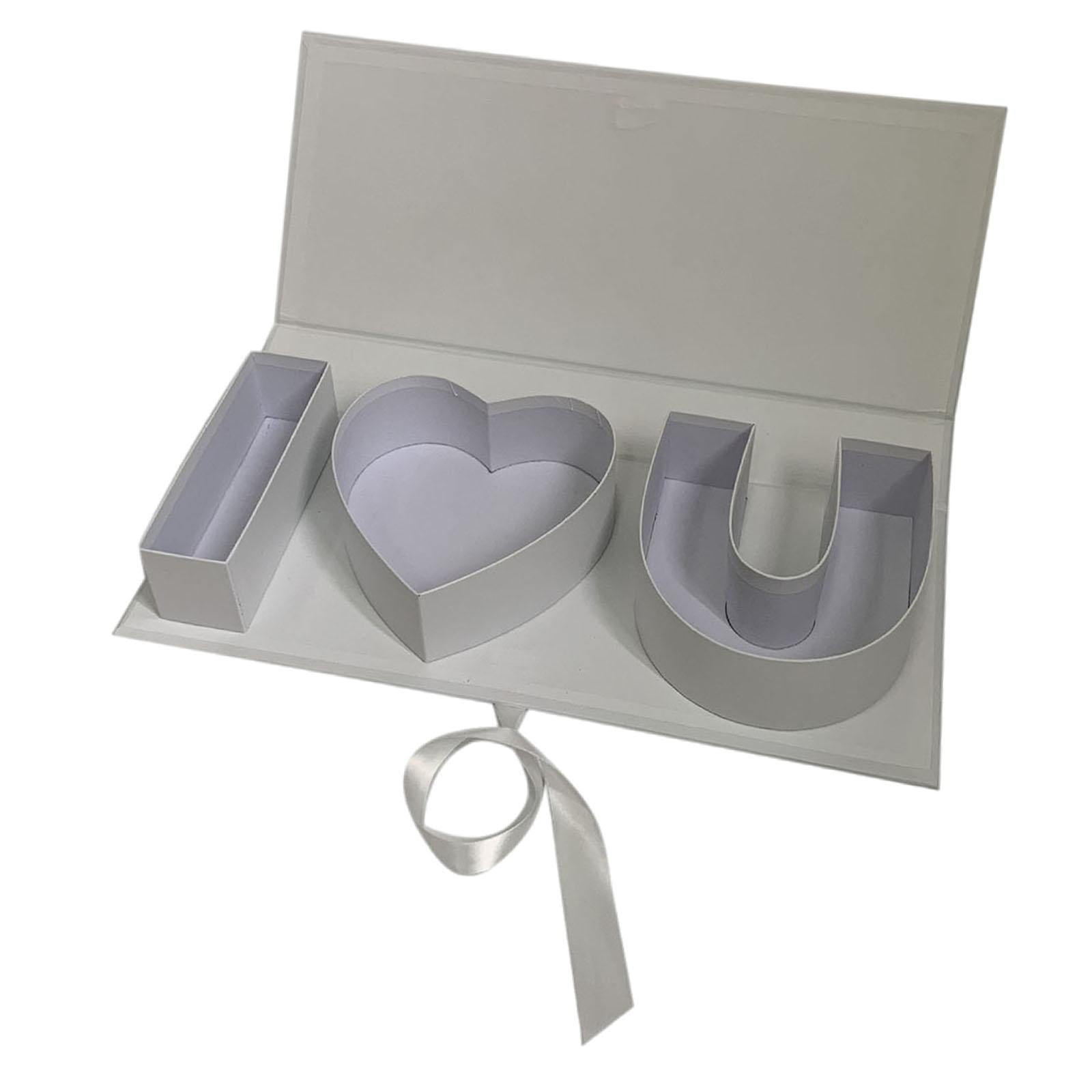 perfeclan Empty Flower Gift Box Fillable Letters Container Decorative ...