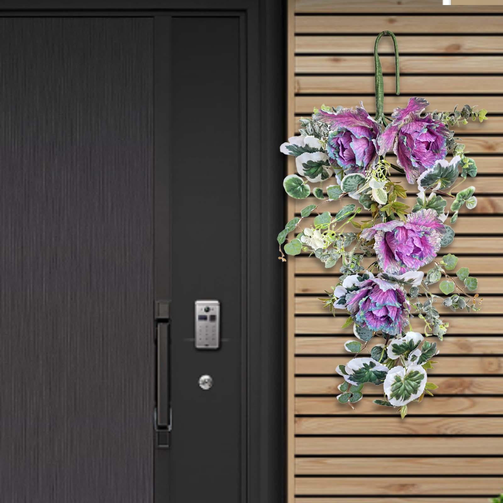 perfeclan Front Door Teardrop Wreath Spring Teardrop Swag Wreath ...