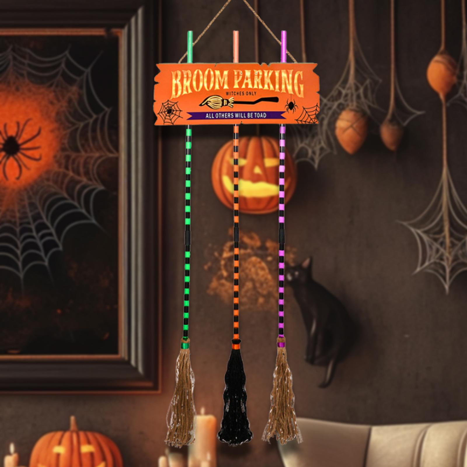 perfeclan Halloween Decoration with 3 Witches Brooms Bar Scene Layout ...