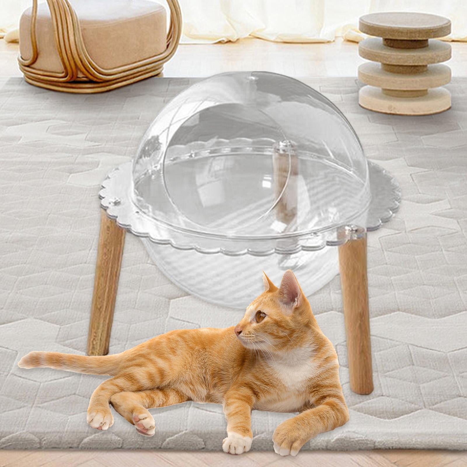 perfeclan Space Capsule Cat Bed Cat Hammock Freestanding Transparent ...
