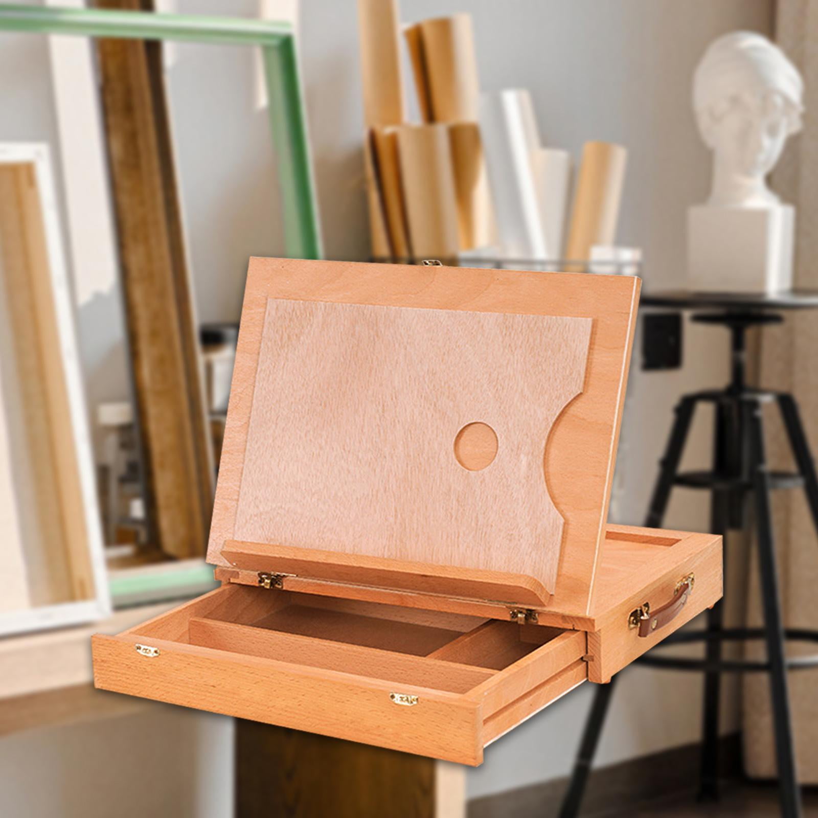 perfeclan Wooden Easel Box, Desk Sketch Box, Foldable, Book Holder, Art ...
