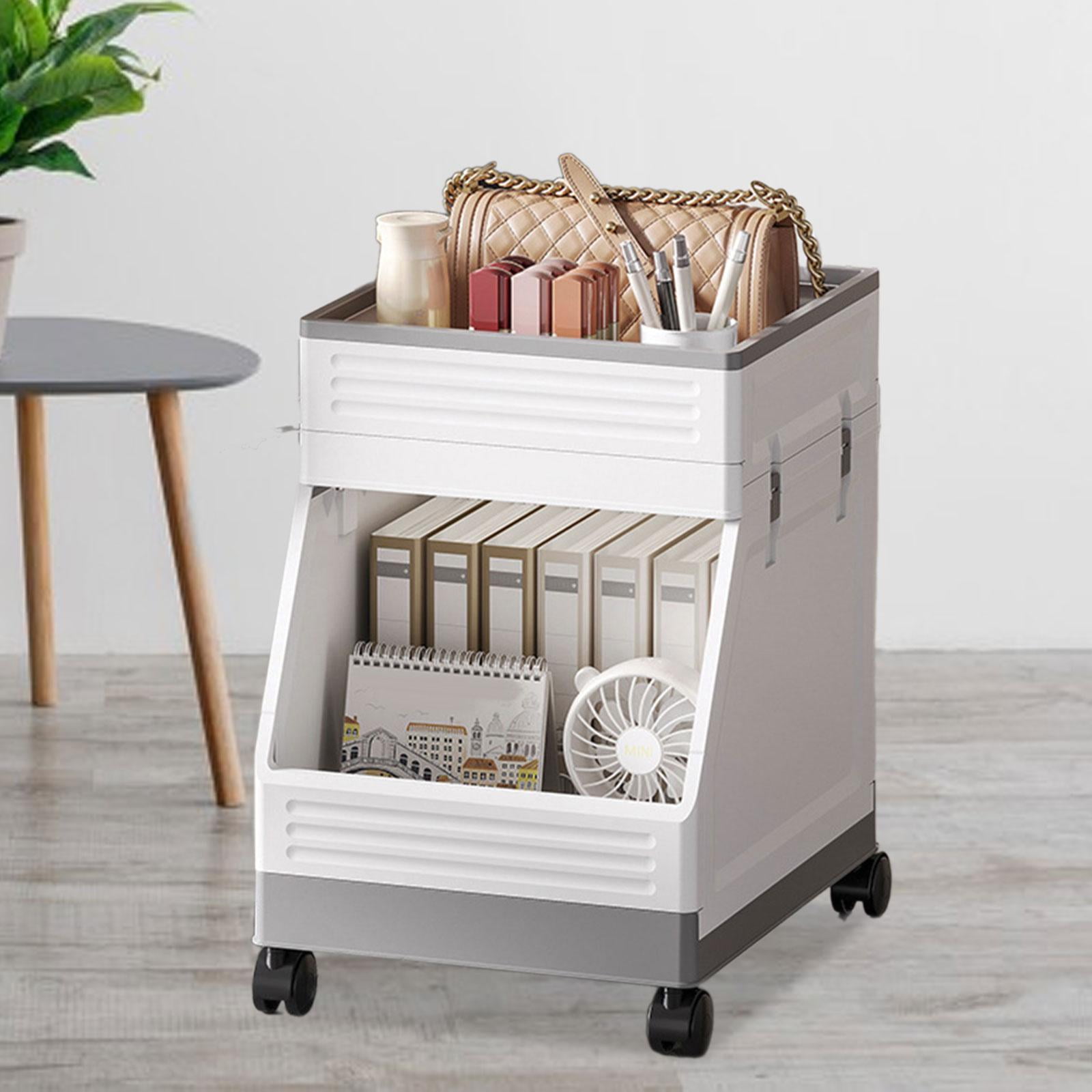 perfk 2 Tier Rolling Utility Cart Mobile Rolling Cart for Kitchen ...