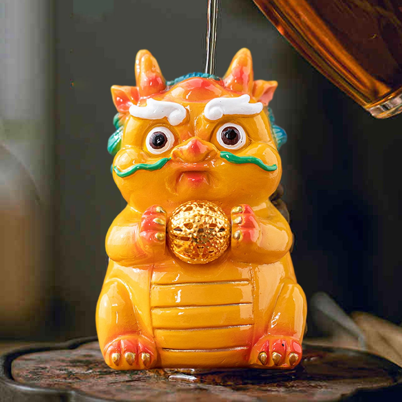 perfk 2024 Year of Chinese Dragon Figure Statue Tea Pet Figurine for Desktop Decor A - Walmart.com