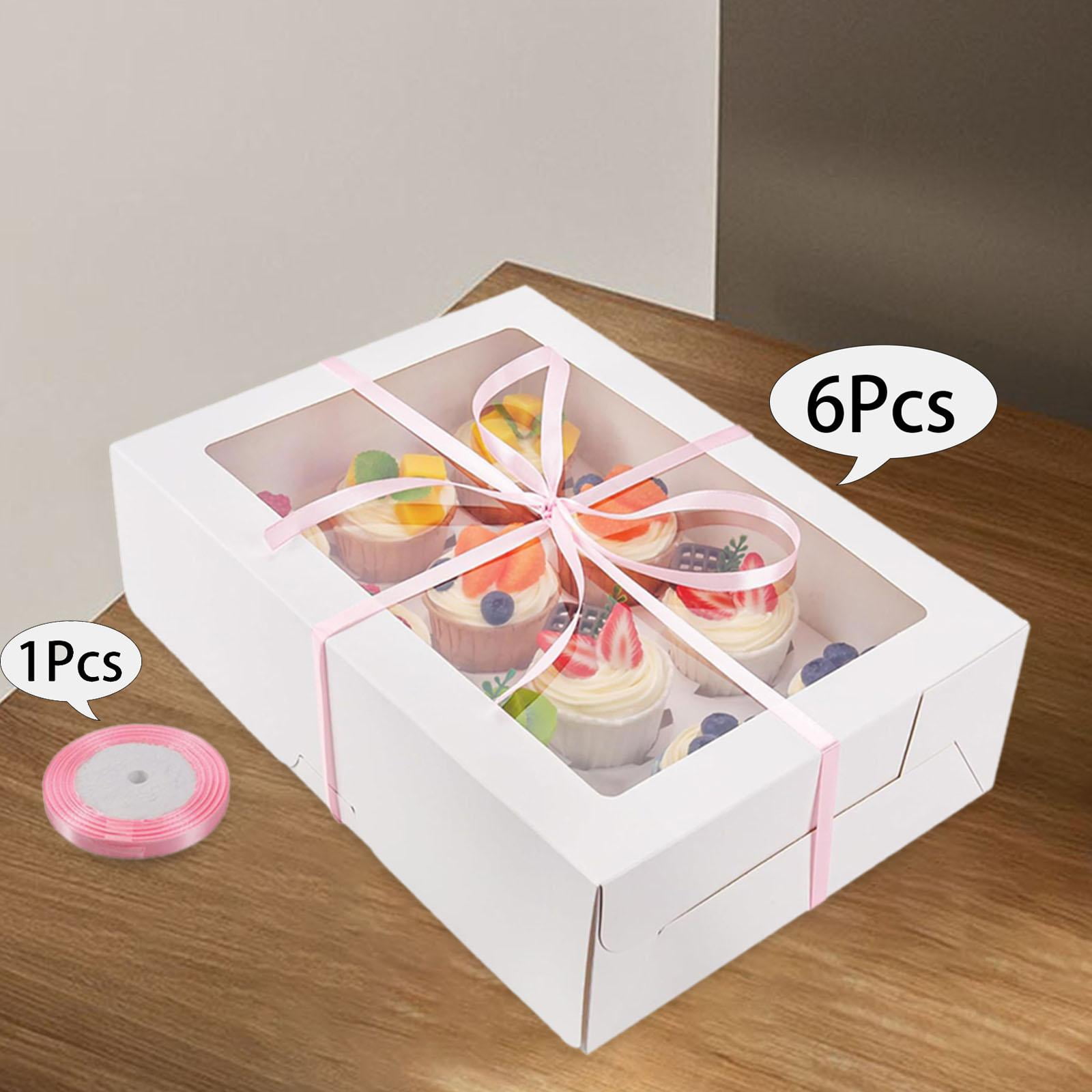 perfk 6 Pieces Bakery Carrier Boxes Treat Boxes for Bakery Supplies ...