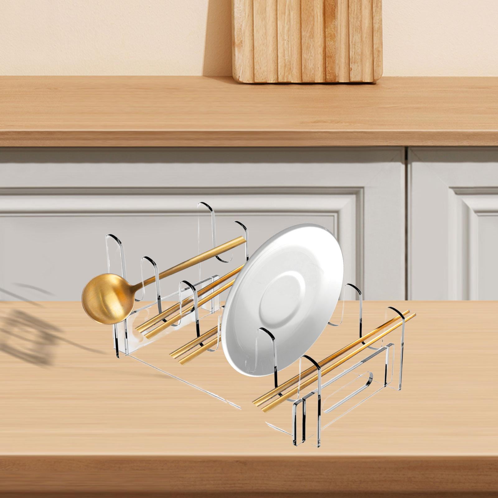 perfk Acrylic Plate Stand Plate Dinnerware Display Stand for Restaurant ...