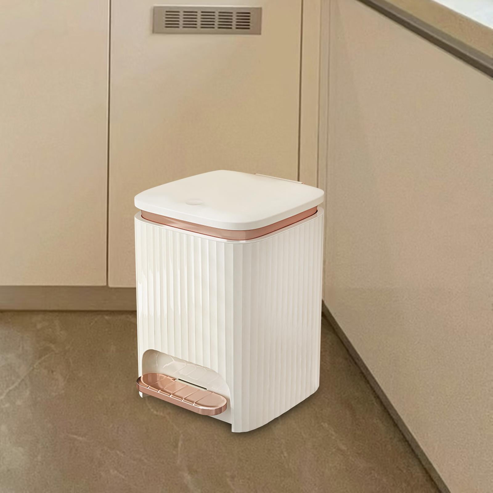 perfk Bathroom Trash Can Kitchen Wastebasket with Foot Pedal and Type ...