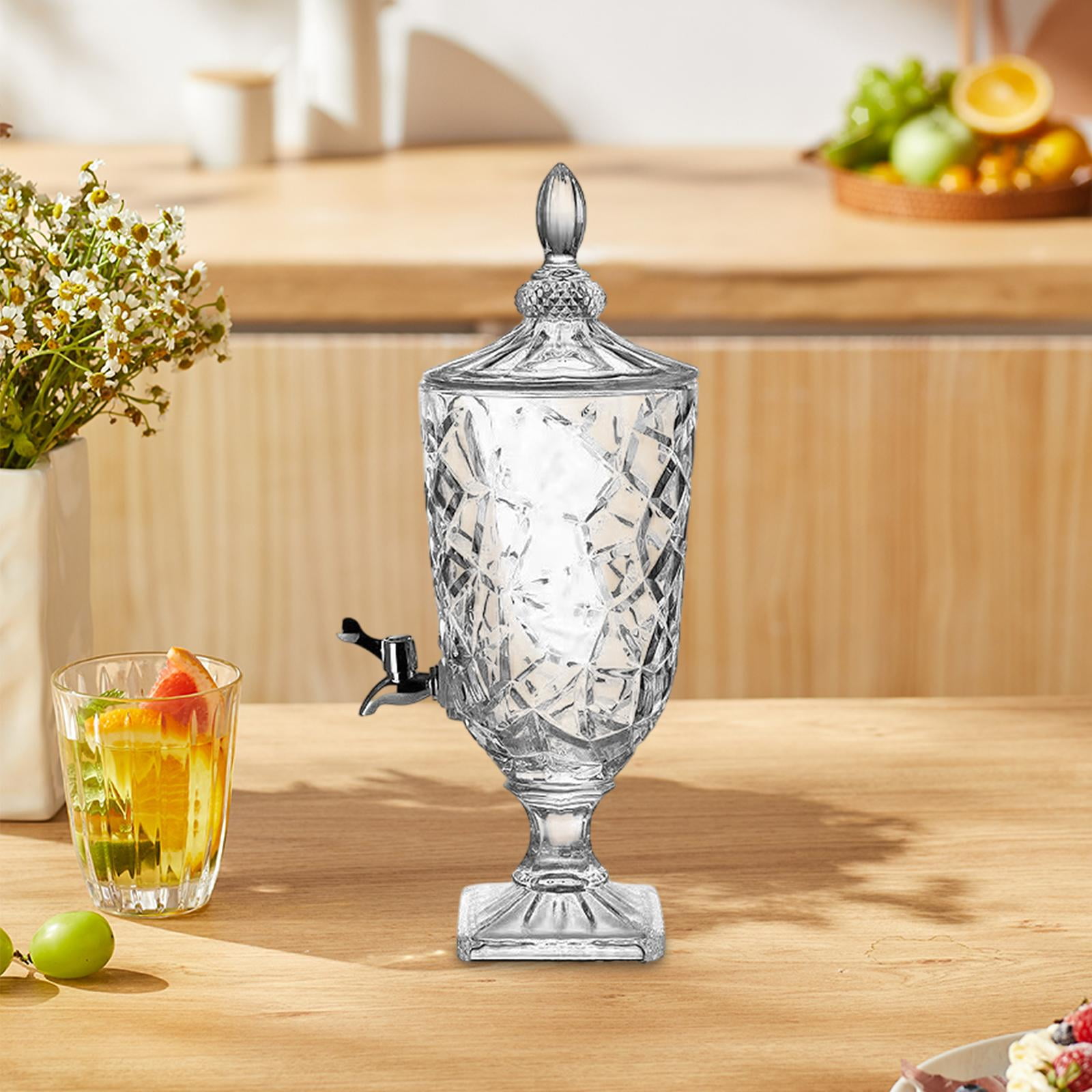 perfk Beverage Dispenser with Spigot Water Dispenser Glass Pitcher for ...