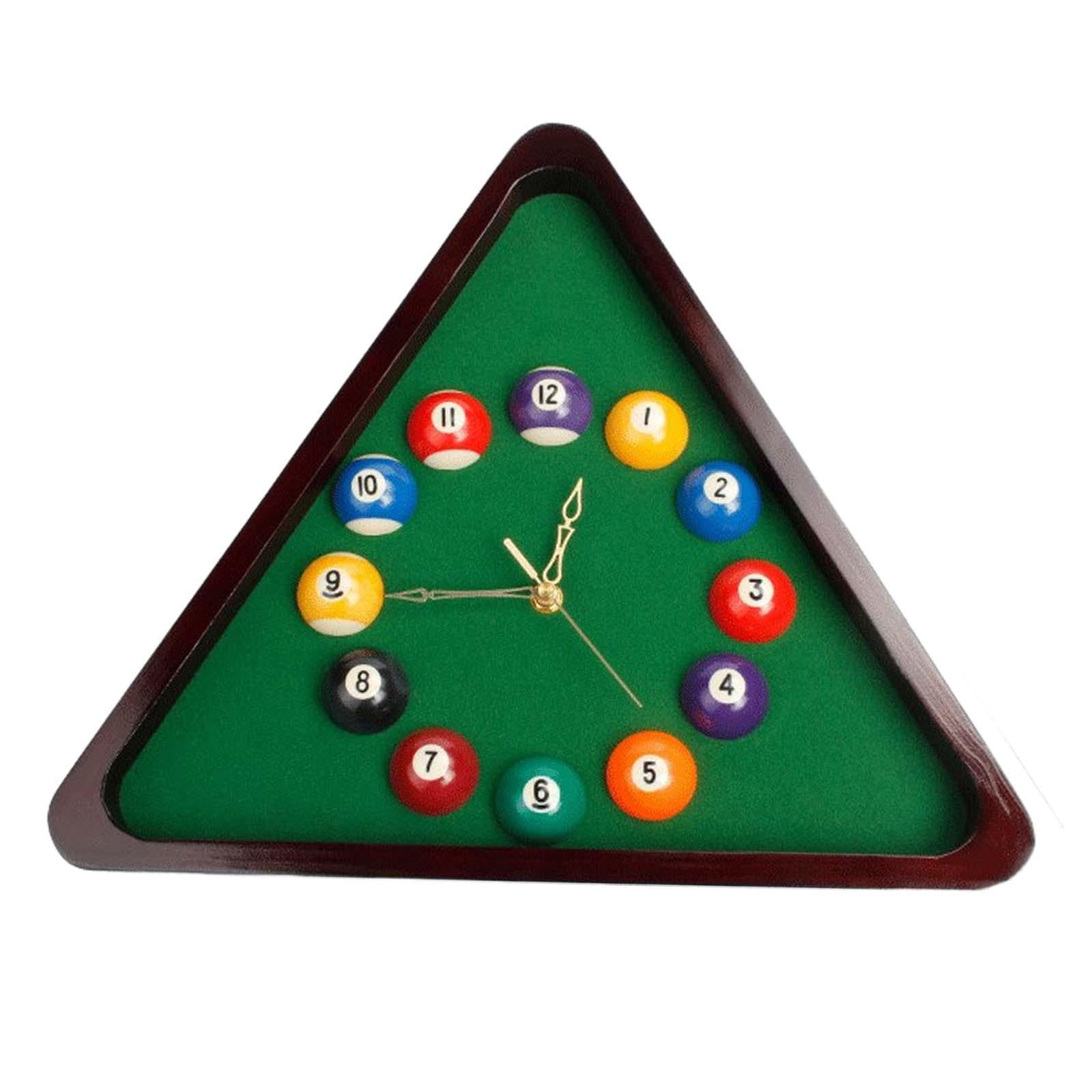 perfk Billiards Pool Ball Triangle Wall Clock Battery Operated for Bar ...