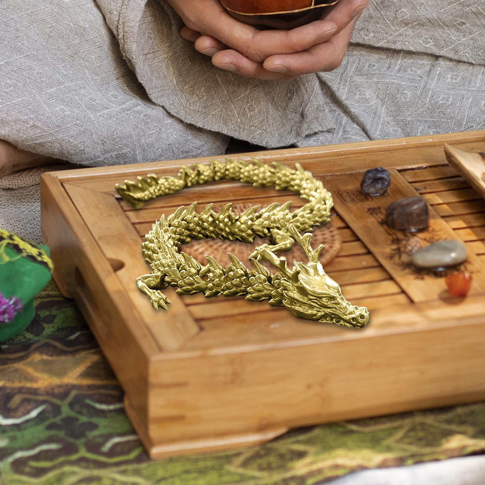 perfk Brass Figurine Art Dragon Statue for Cabinet Housewarming Table ...