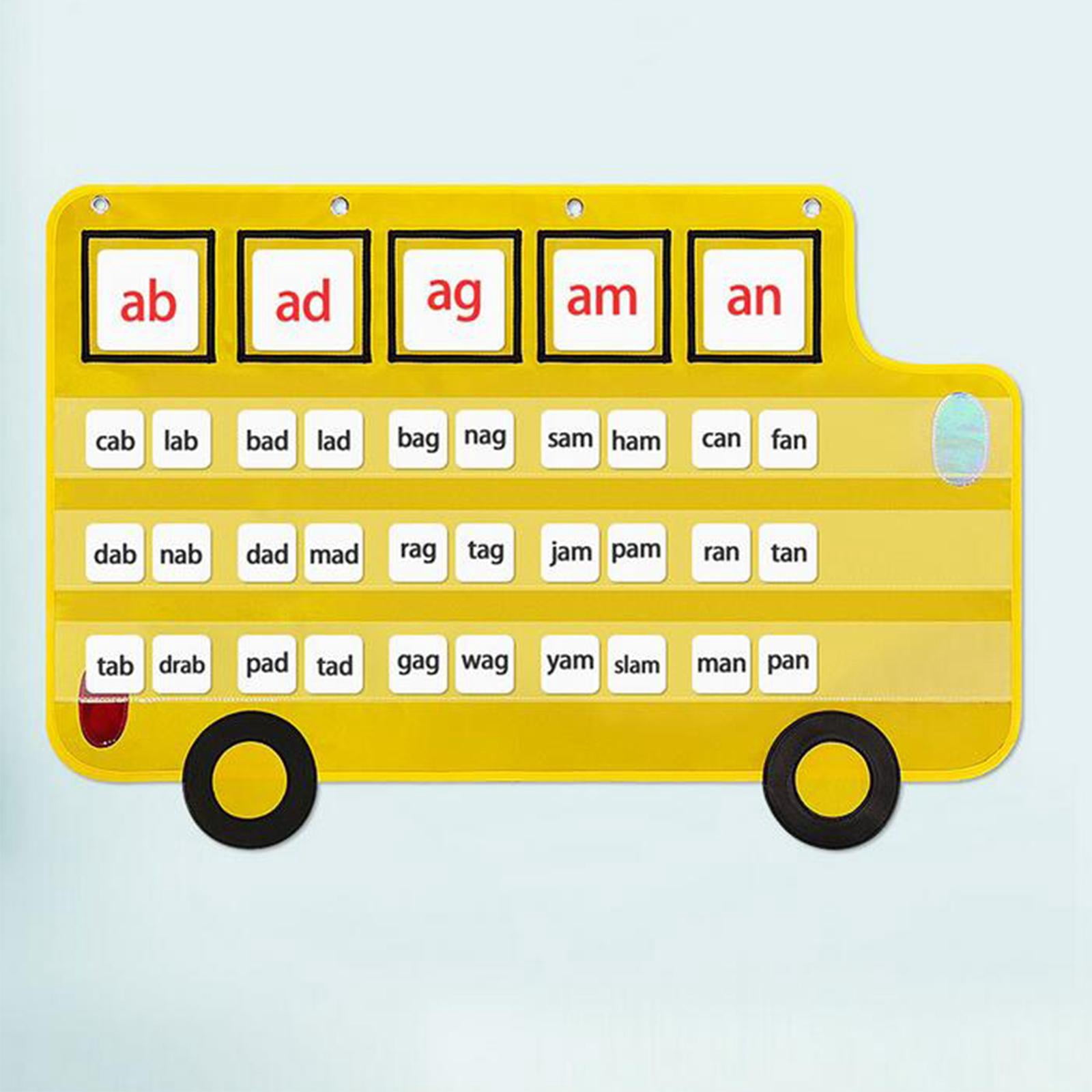perfk Bus Pocket Chart for Office Activities Preschool Learning ...