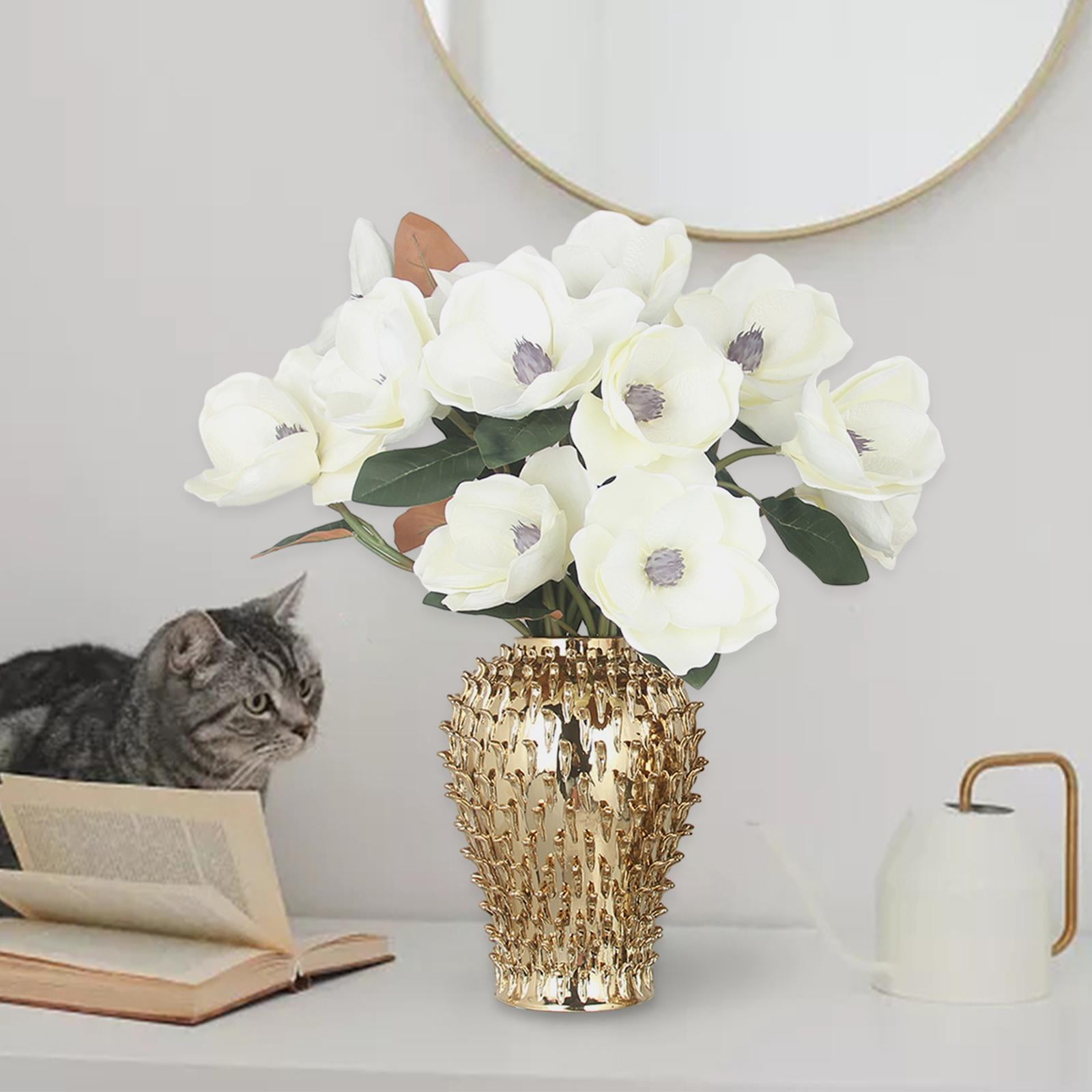 perfk Ceramic Flower Jar Handicraft Porcelain Flowers Vase for Dining ...