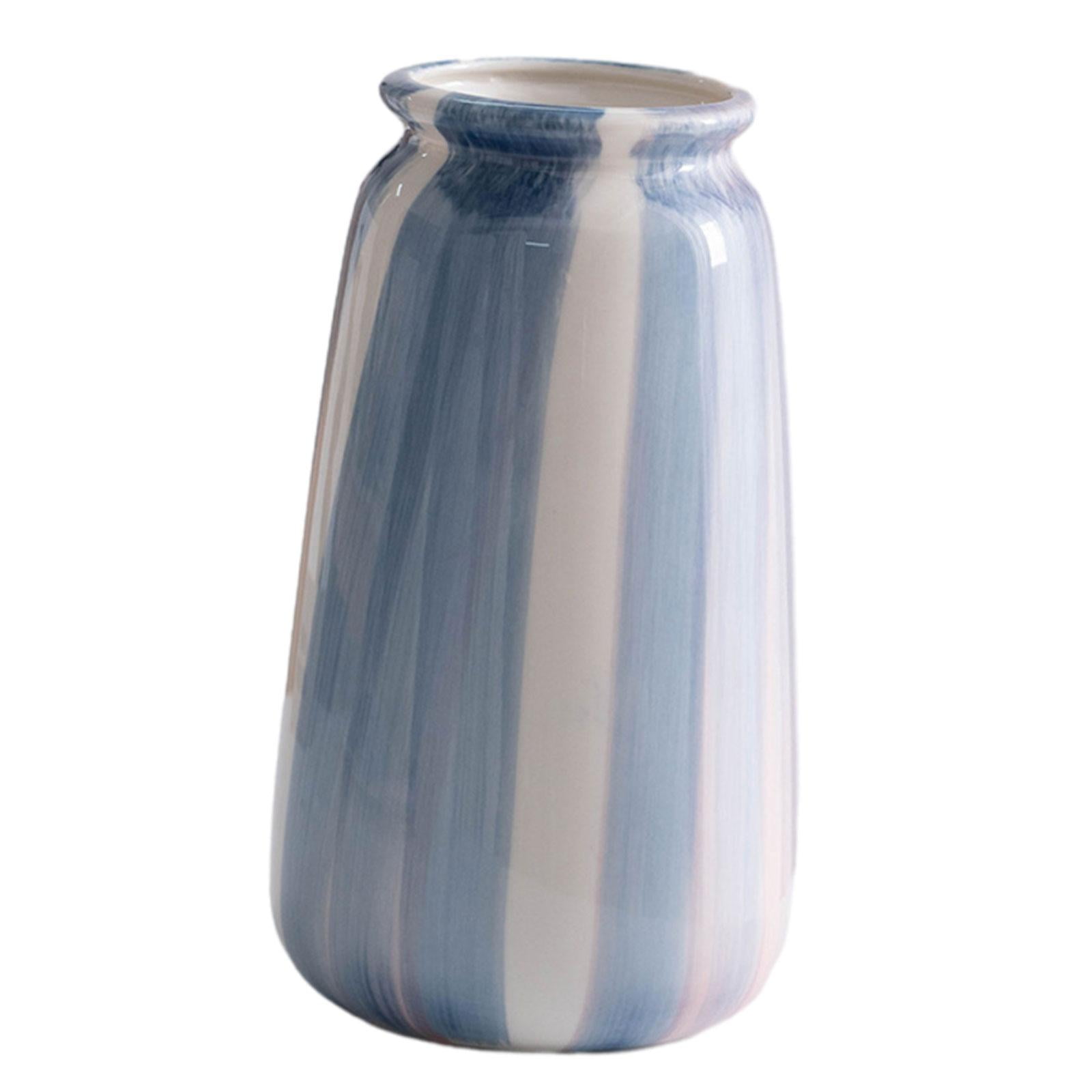 perfk Ceramic Flower Vase Aesthetic Decorative Table Vase for Shelf ...