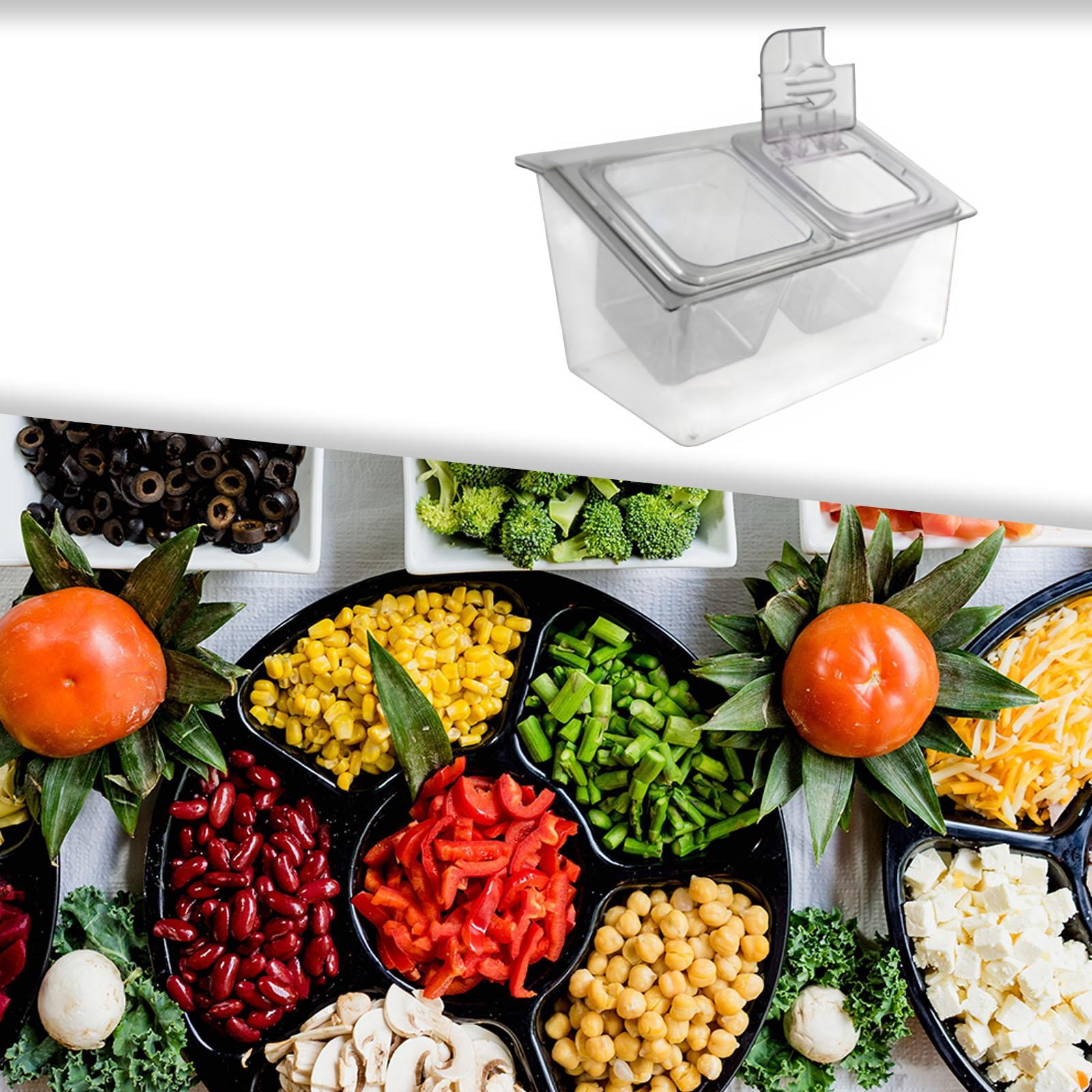perfk Chilled Condiment Server Transparent s Keeping Food Cool, Fresh 2 ...