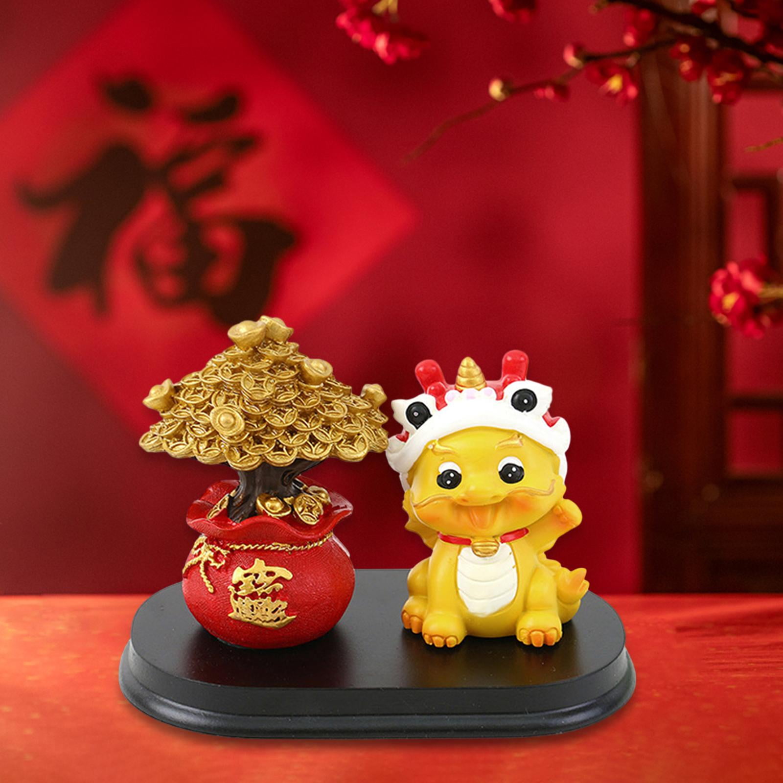 perfk Chinese Dragon Statue with Money Tree Statue Art for Living Room Anniversary A - Walmart.com