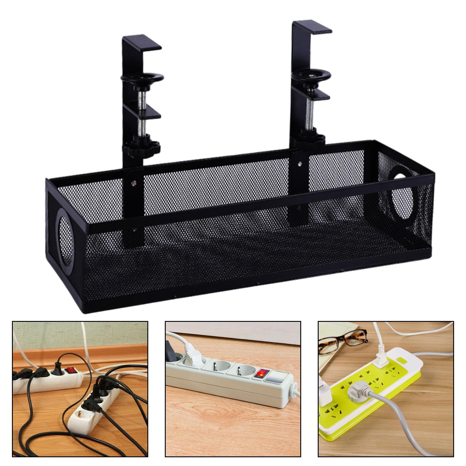 perfk Container for Cable Storage Rack under Desk Organizer for Office ...