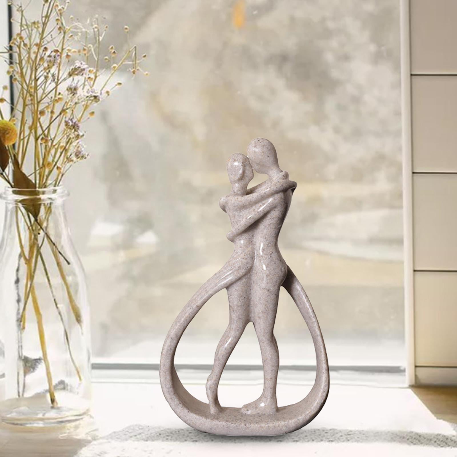 perfk Couple Statue Lovers Sculpture for Tabletop Entrance Cabinet Home ...