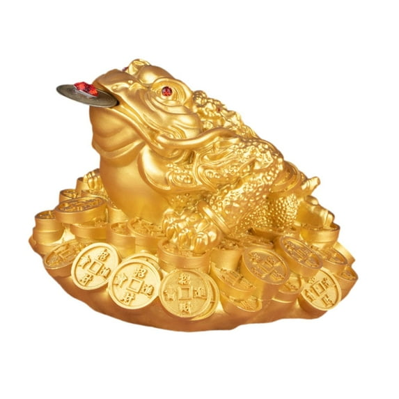 perfk Feng Shui Wealth Fortune Frogs Figurine Three Leg Frog for Shelf ...