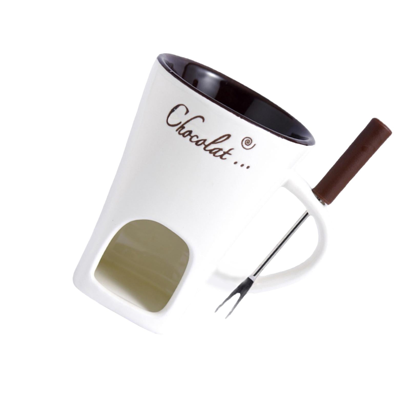 perfk Fondue Mug Chocolate Melting Cup Coffee Cup Butter Melt Pot 130ml ...
