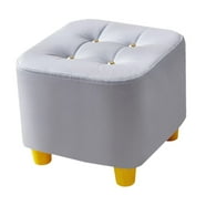 Homebeez Round Cushioned Ottoman Stool, Comfy Footrest with Wood Legs ...