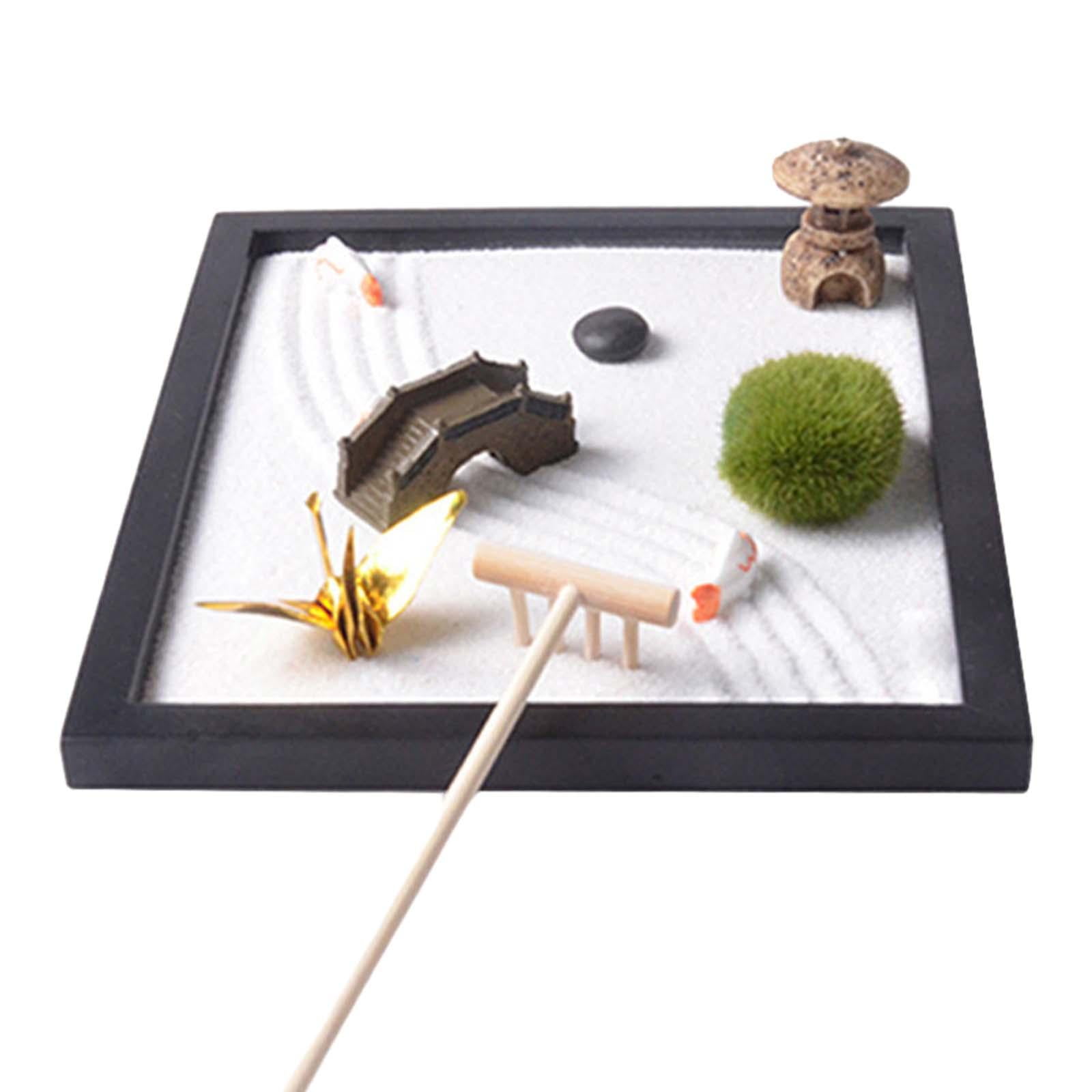 perfk Garden Sand Tray Office Tabletop Tabletop Rock Garden Sandbox ...
