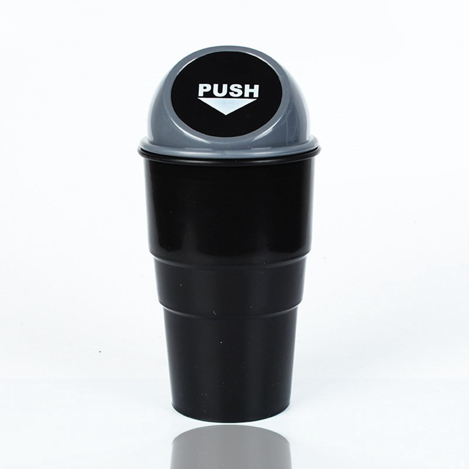perfk Generic Car Cup Holder Trash Can with Lid Car Garbage Can for ...