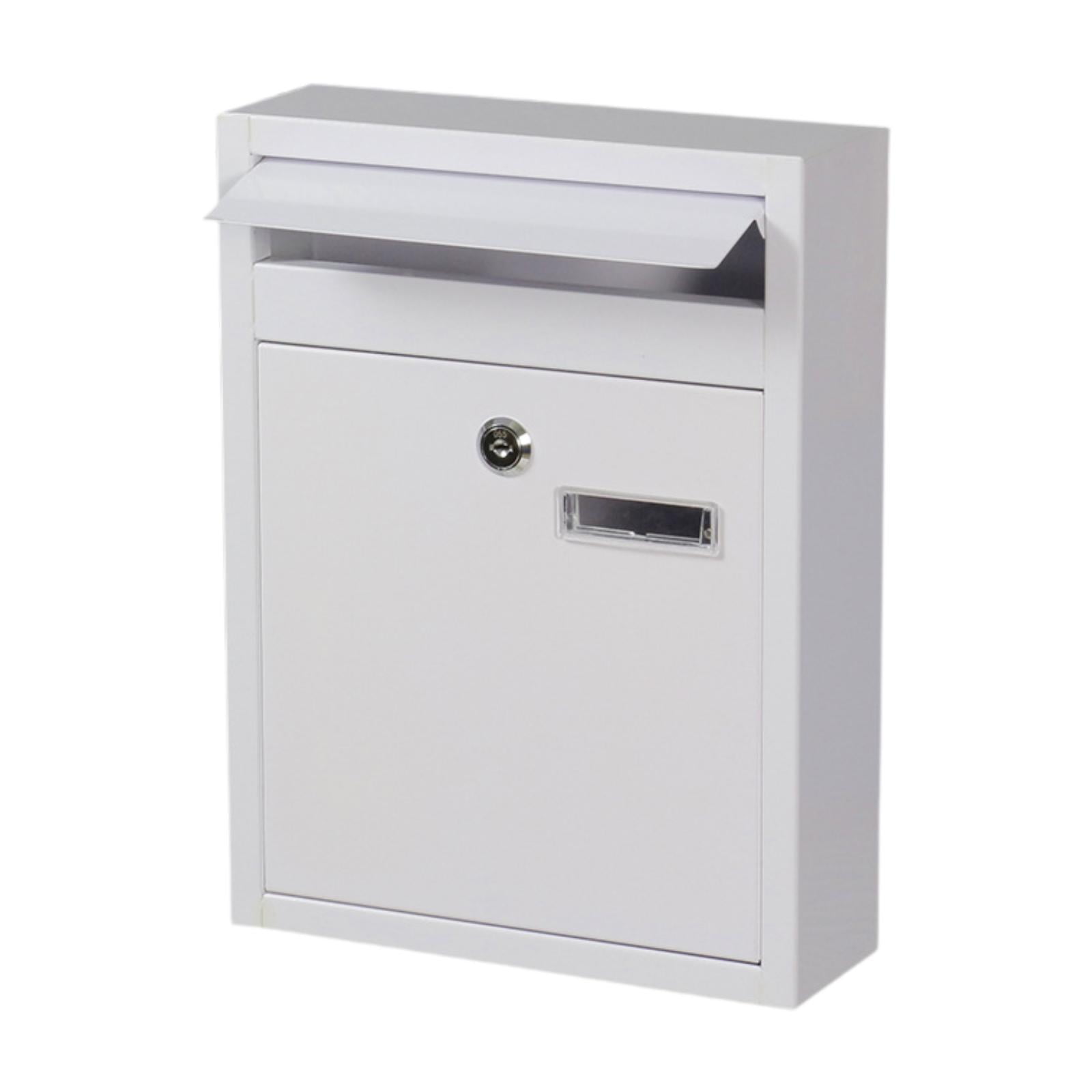 perfk Key Drop Box Outdoor Gate Comment Box with Lock and Key Wall ...