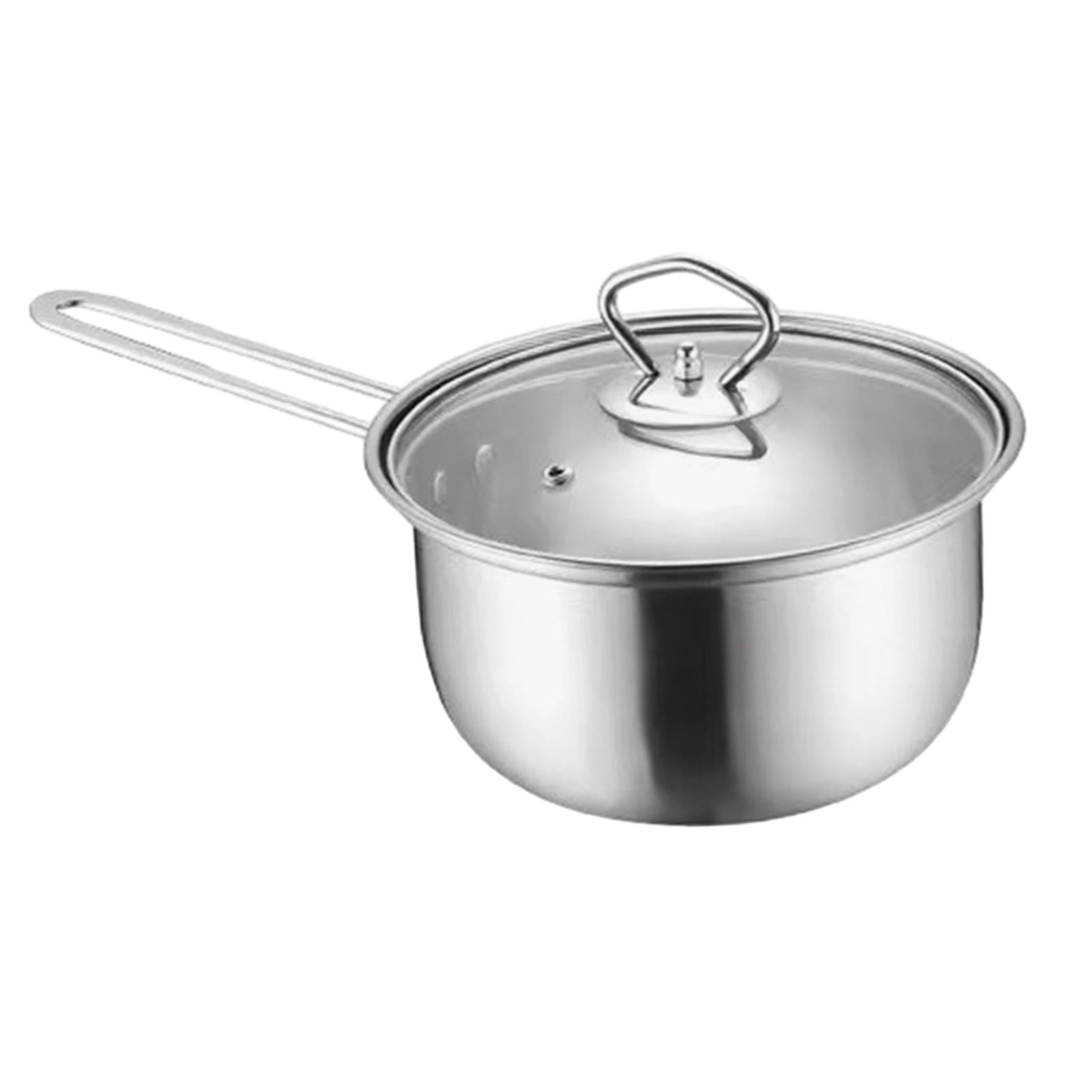perfk Milk Pot with Lid 18cm 22cm Easy to Clean Soup Pot for Home Bar ...