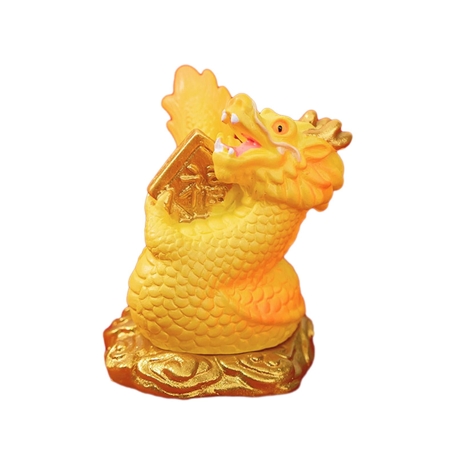 perfk Mini Dragon Statue Chinese New Year Decor Fireplace Party ...