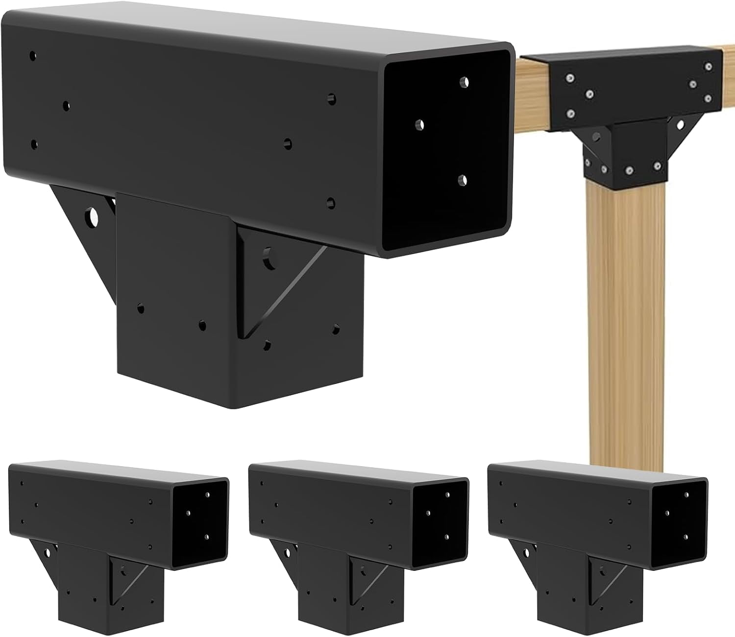 pergola kit t shaped 4x4(actual: 3.64"x3.64")-4 pack pergola bracket ...