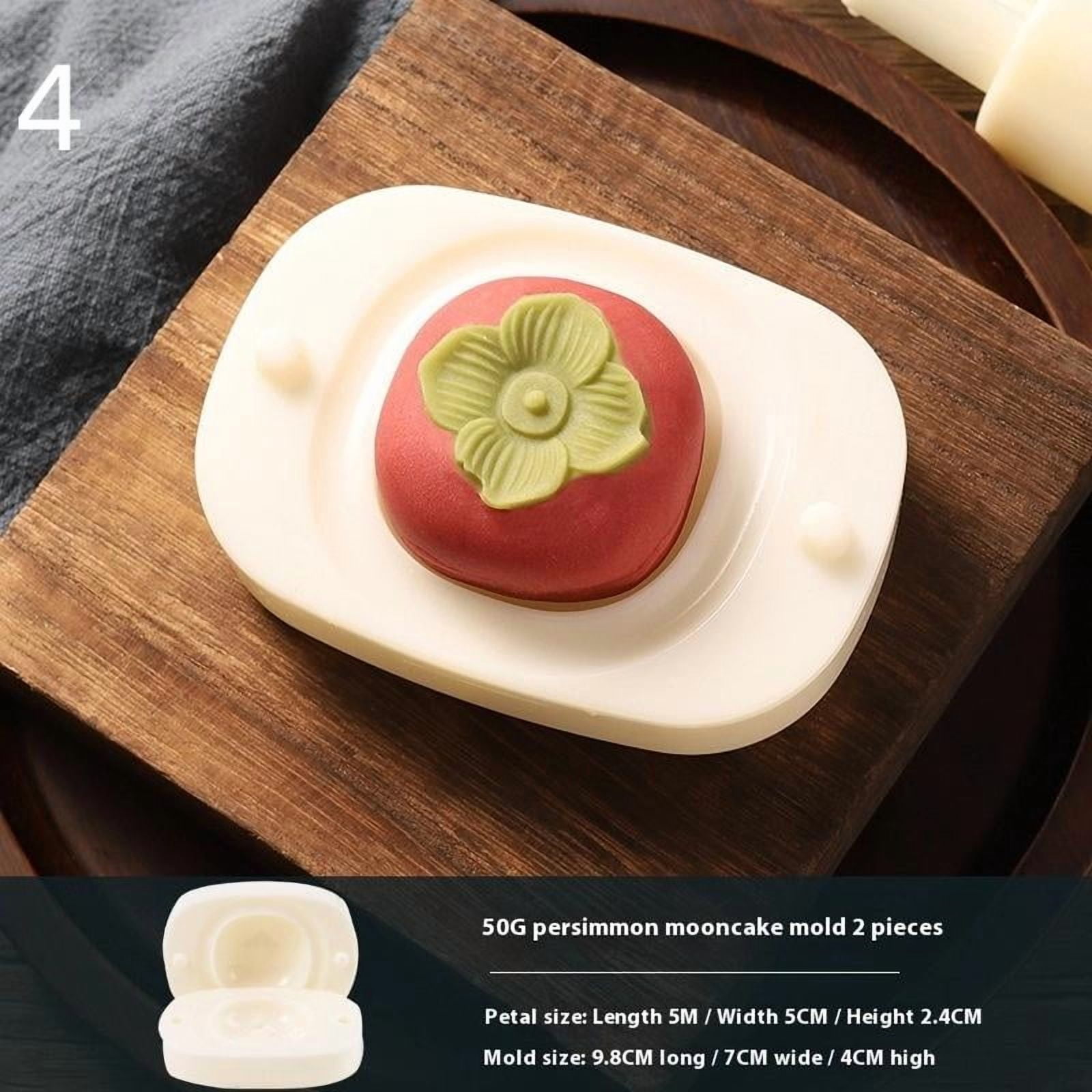 (persimmon) Fruit Shaped Mooncake Mold 50g Stamp Hand Press Chocolate ...