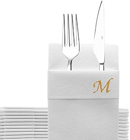 personalized printed glitter monogram napkin,Linen-Like, Disposable ...