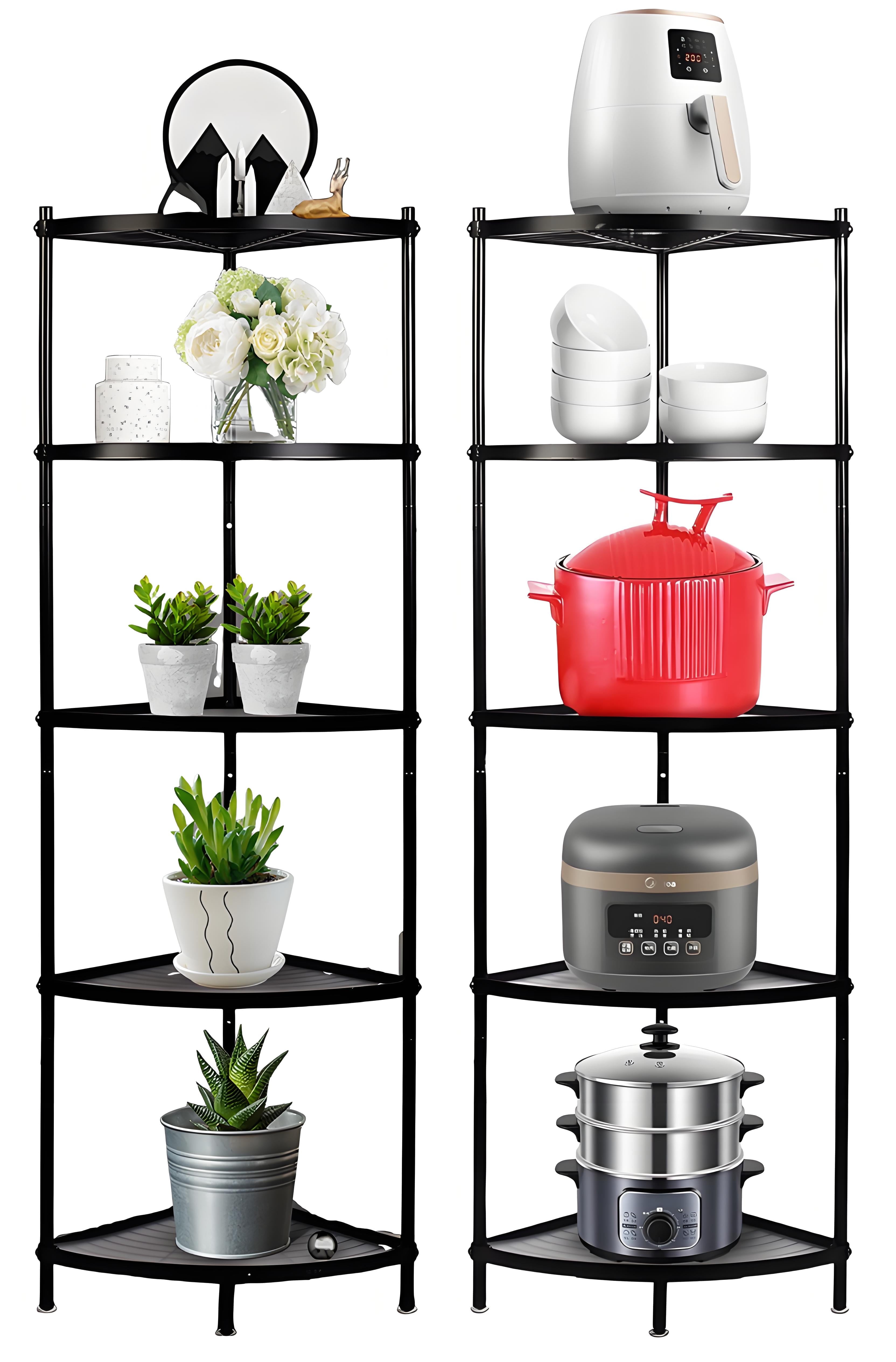 Free Shipping! petoto 5-Tier Kitchen Pot Rack Stand Metal Wire Corner ...