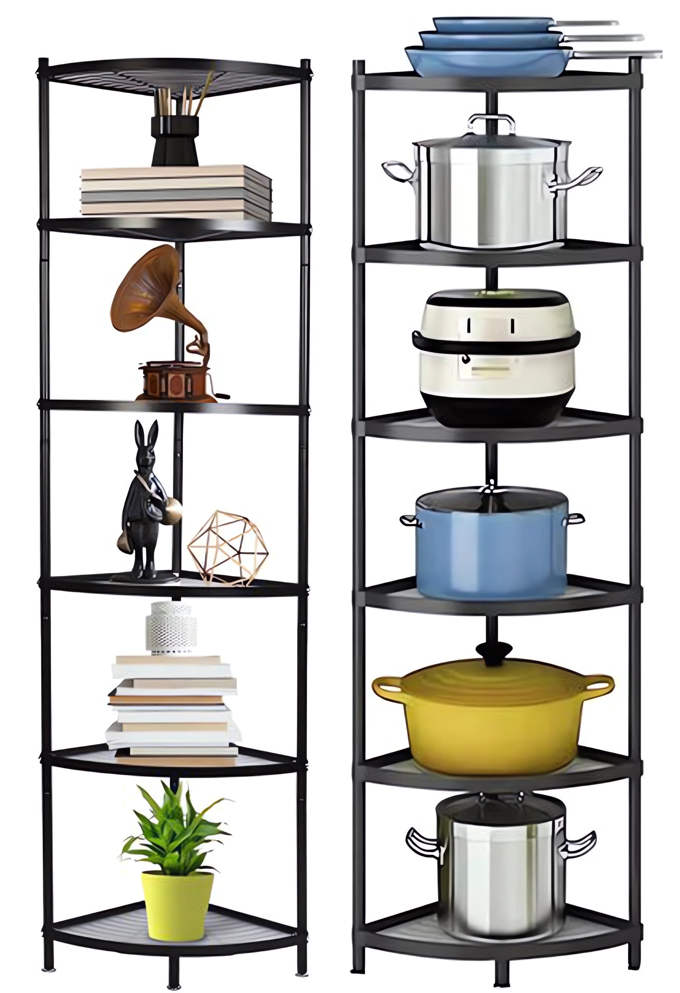 6-Tier Carbon Steel Kitchen Corner Shelf Rack India | Ubuy