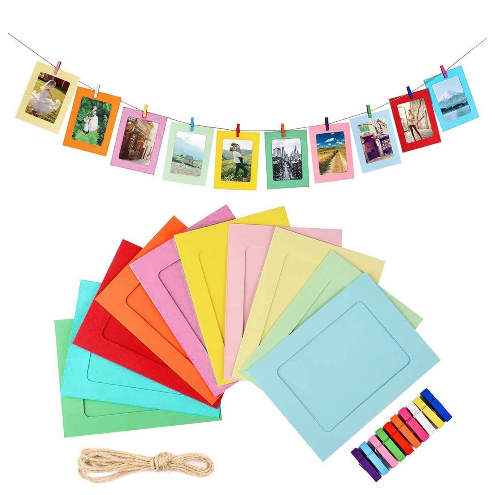 pgeraug album box hanging album clip kraft paper photo frame strings ...