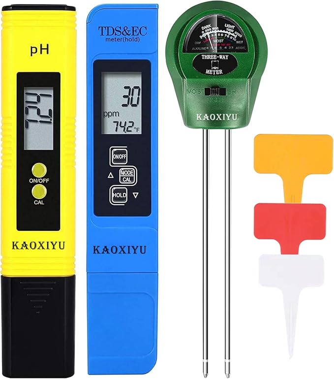 ph Meter, TDS PPM Meter, Soil Moisture Tester, for Indoor Outdoor ...